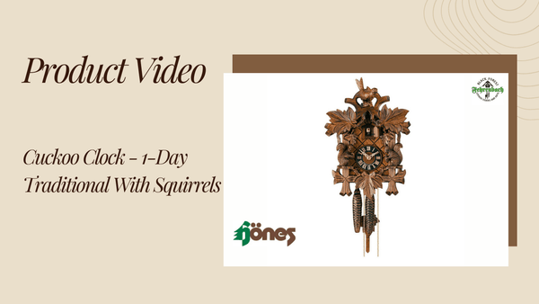 Traditional Black Forest Cuckoo Clock with Squirrels & Cuckoo Bird ...