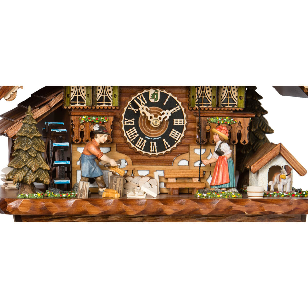 Cuckoo Clock - 8-Day Chalet With Wood Chopper and Bell Ringer - HÖNES ...