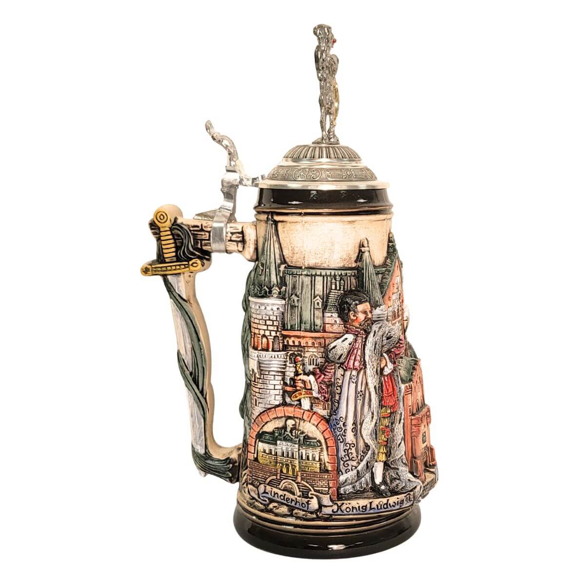 Neuschwanstein Beer Stein with Bavarian Lion Lid by Zoeller & Born ...