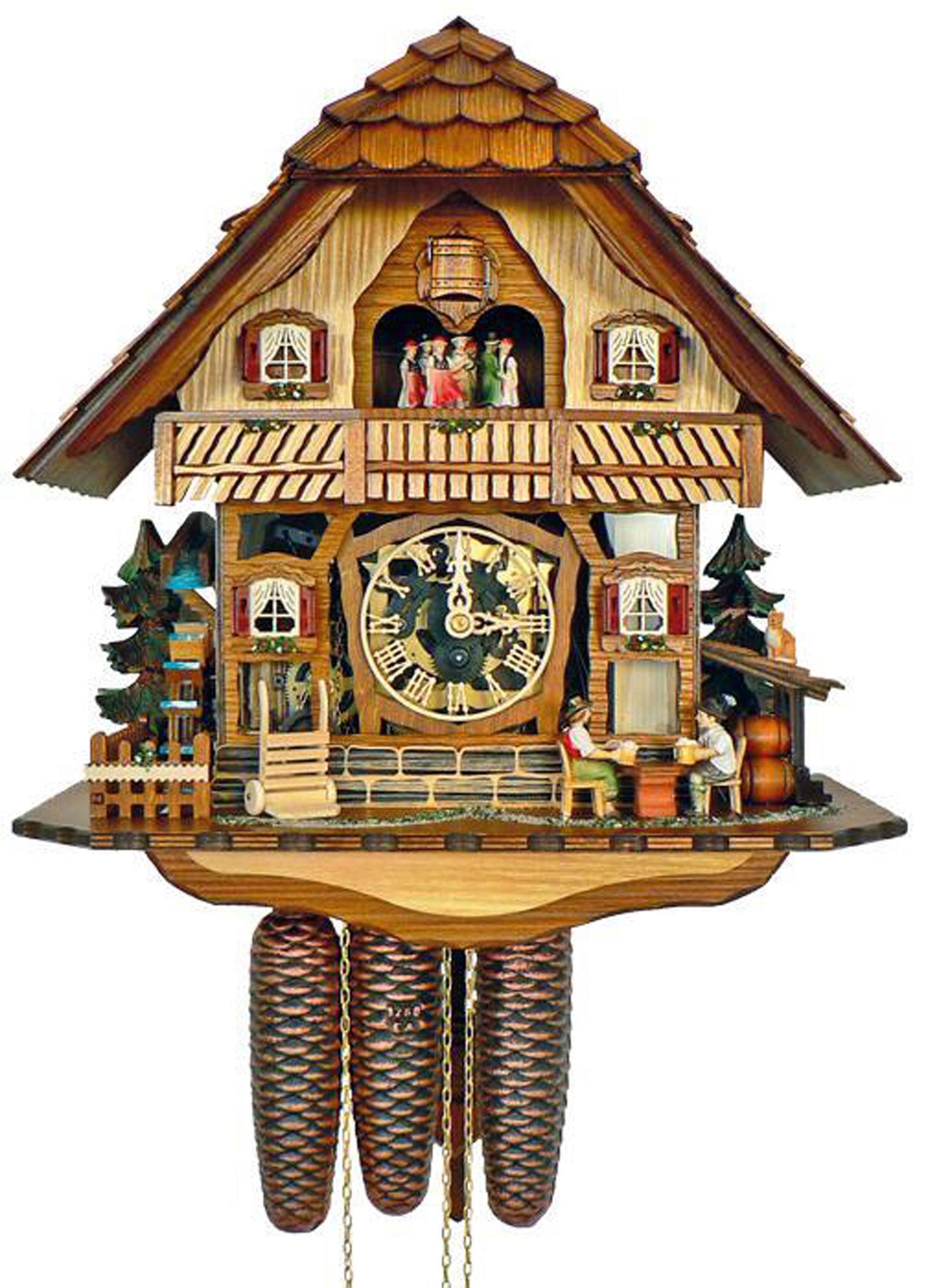 Cuckoo Clock - 8-Day Chalet with Glass Dial Face - Schneider ...