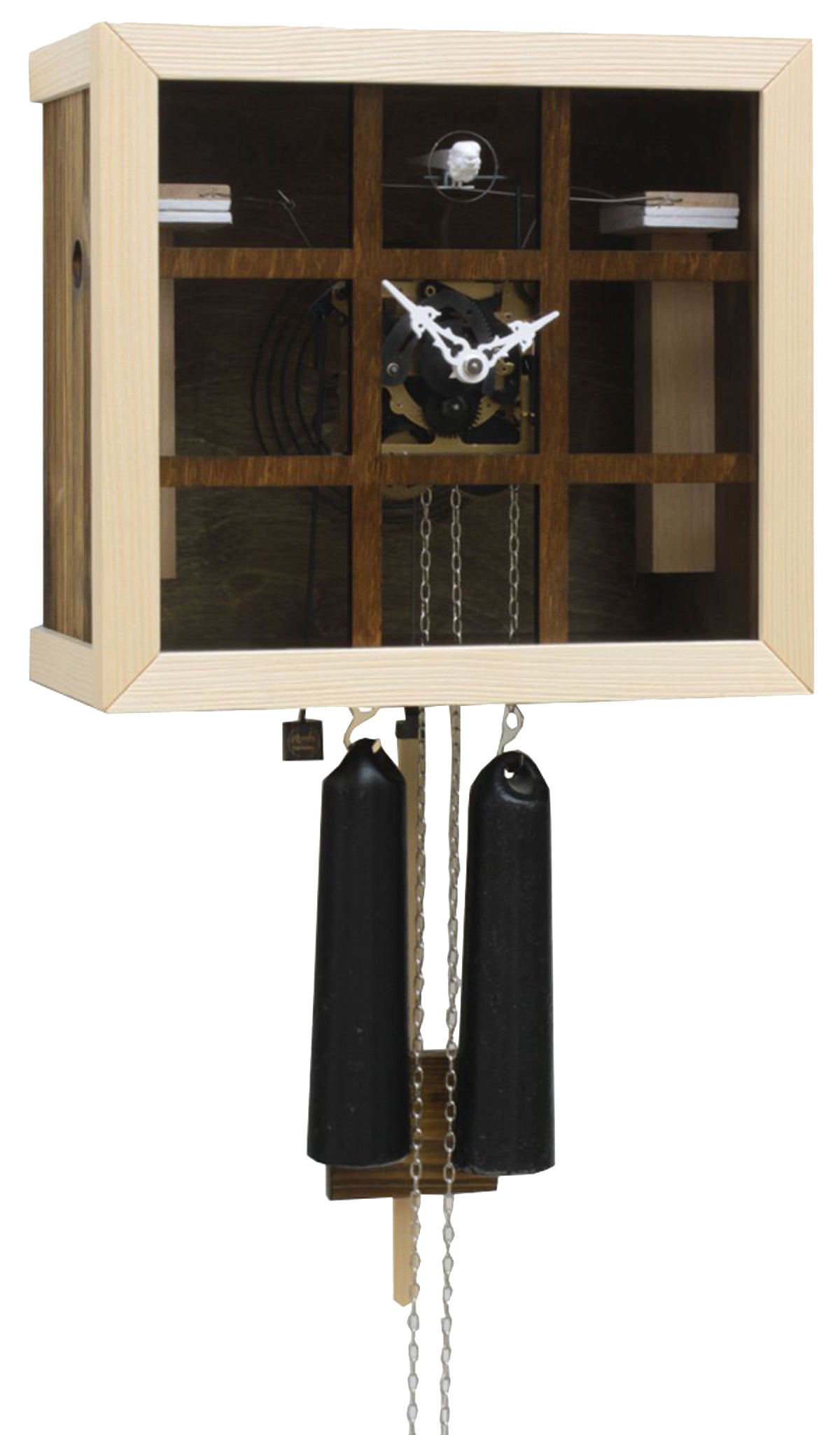 Cuckoo Clock - 8-Day Modern with Glass Face & Green Grid - Romba ...