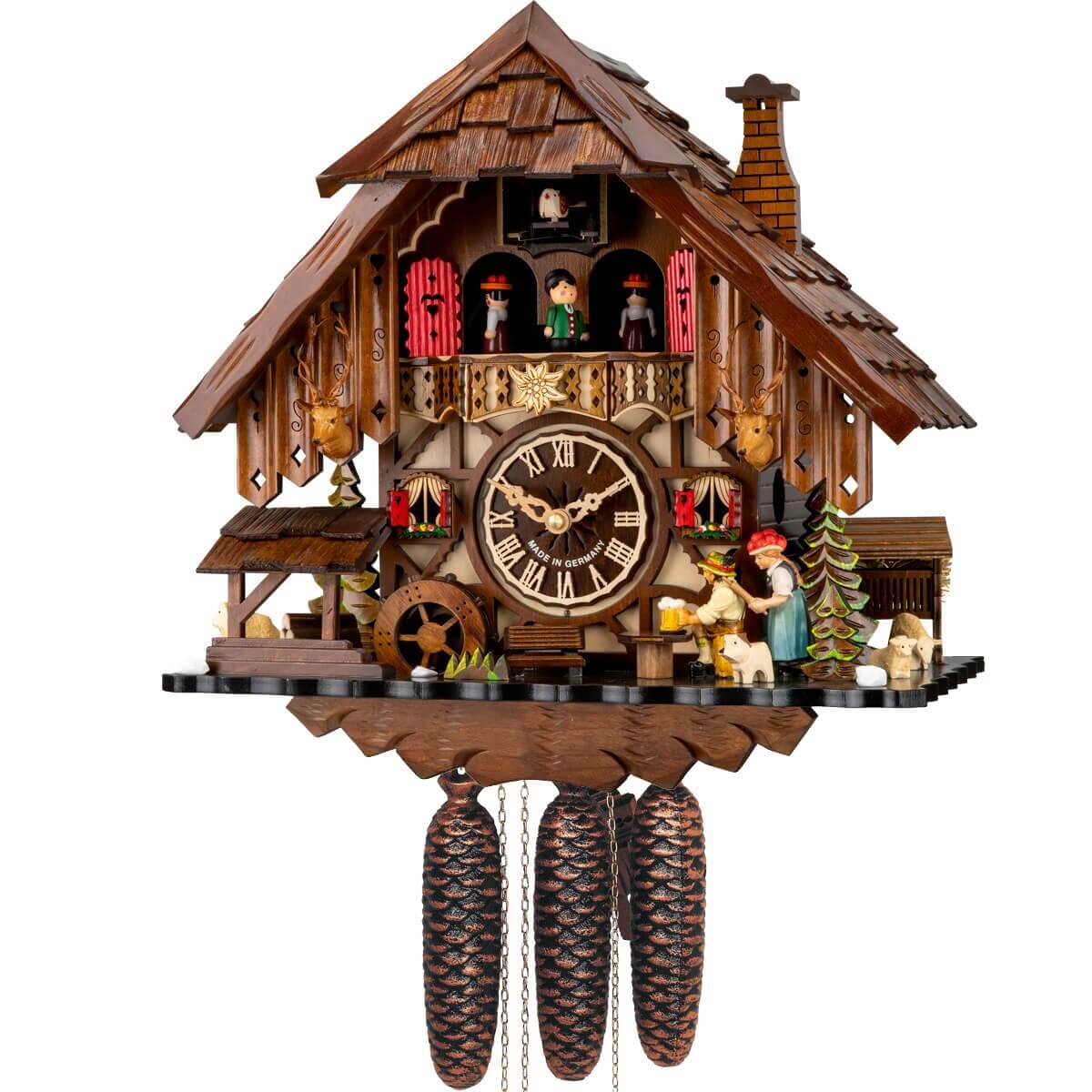 Engstler 8-Day Cuckoo Clock: Beer Drinker & Rolling Pin Lady ...