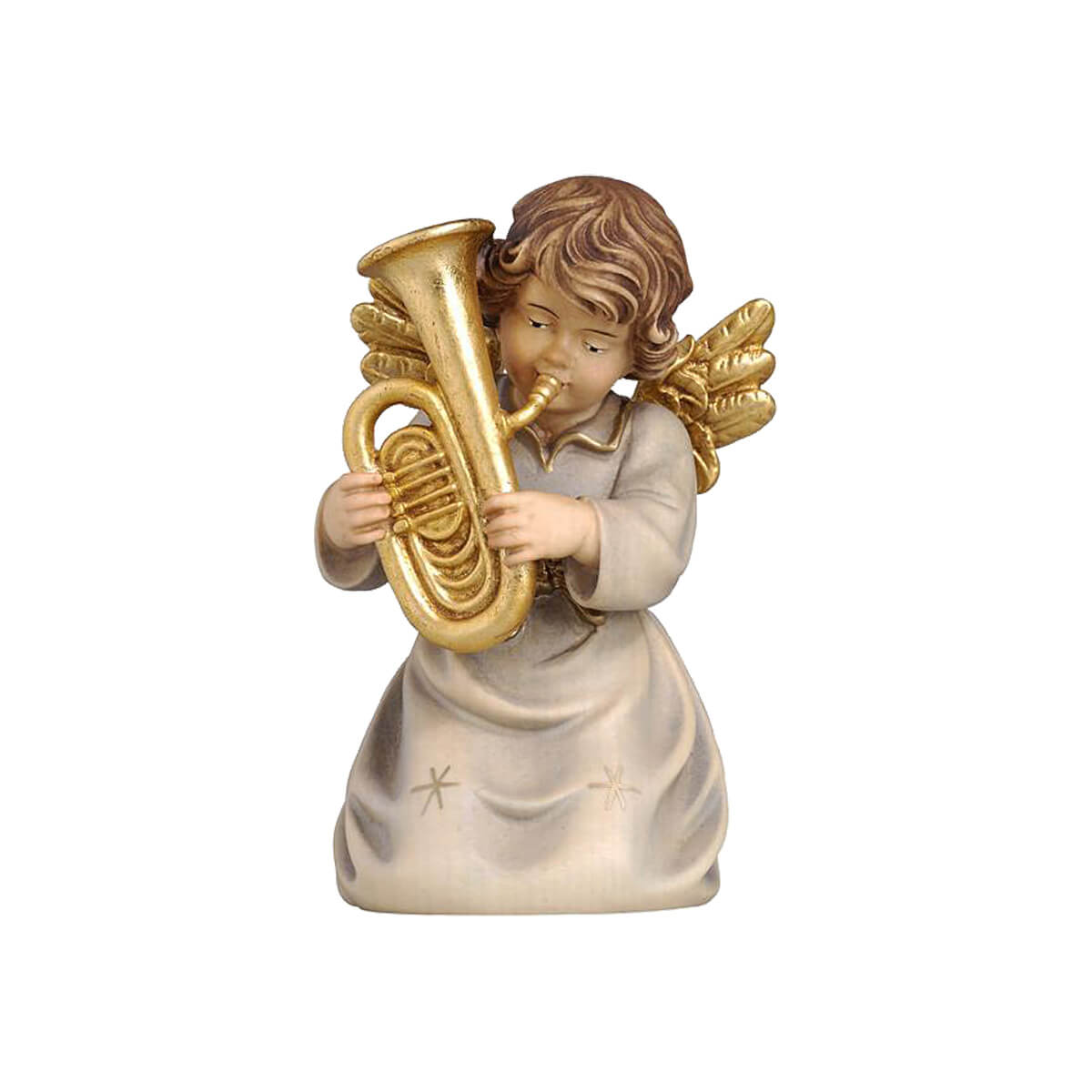 Angel with Tuba - Hand Carved Wooden Angel Figurine – Fehrenbach Black ...